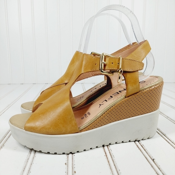 Stonefly | Shoes | New Stonefly Ely Brown Leather Summer Platform Wedge ...